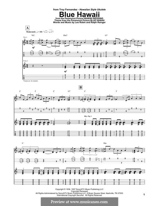 Blue Hawaii (Elvis Presley) by L. Robin, R. Rainger on MusicaNeo