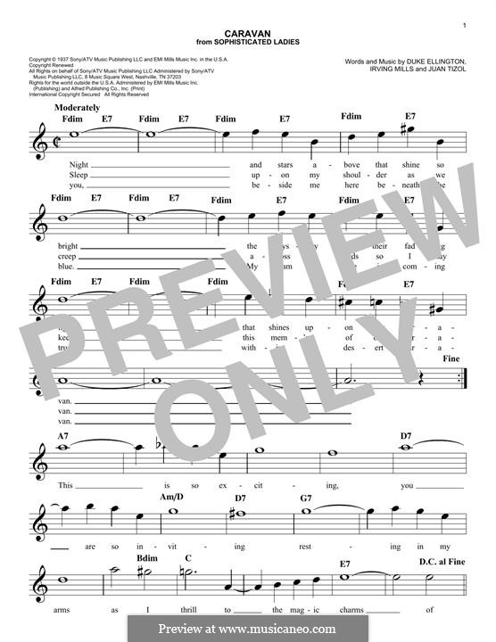 Caravan by I. Mills, D. Ellington, J. Tizol - sheet music on MusicaNeo