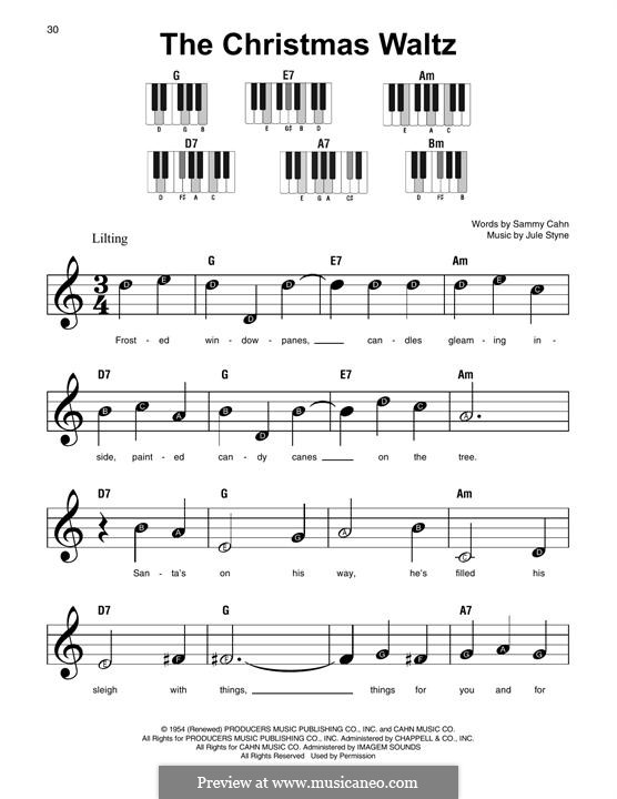 The Christmas Waltz by J. Styne - sheet music on MusicaNeo