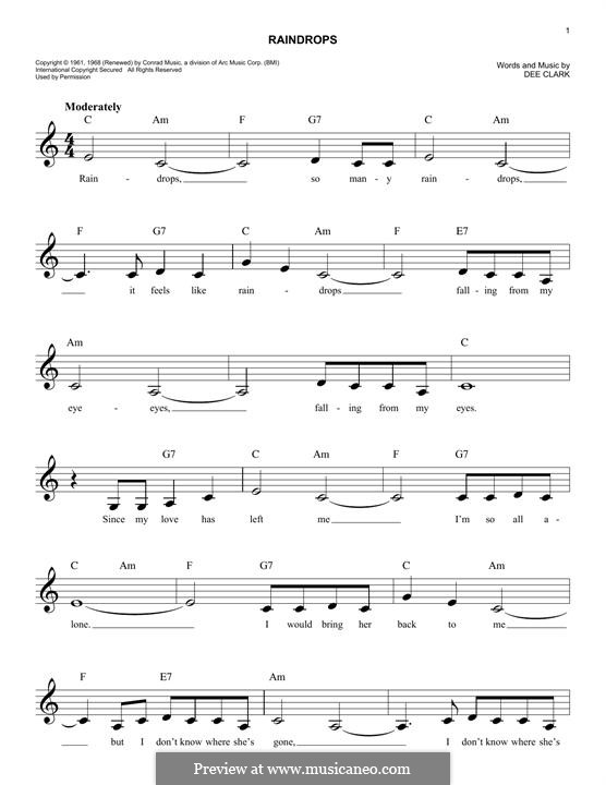 Raindrops by D. Clark - sheet music on MusicaNeo