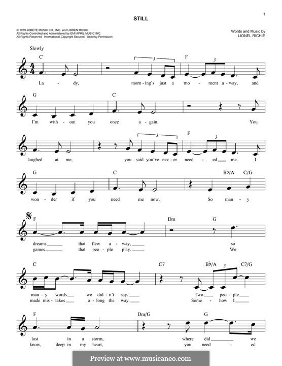 Still (The Commodores) by L. Richie - sheet music on MusicaNeo