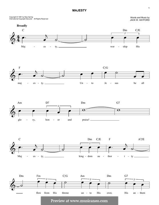 Majesty by J. Hayford - sheet music on MusicaNeo
