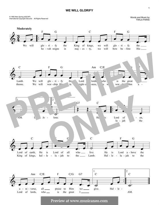 We Will Glorify by T. Paris - sheet music on MusicaNeo