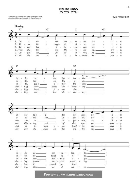 Cielito Lindo (My Pretty Darling) by C. Fernandez on MusicaNeo