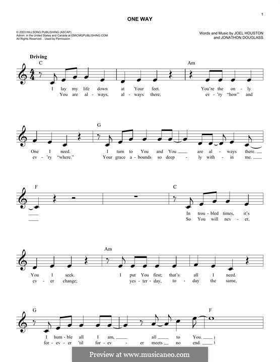 One Way (Phillips, Craig & Dean) by J. Houston, J. Douglass on MusicaNeo