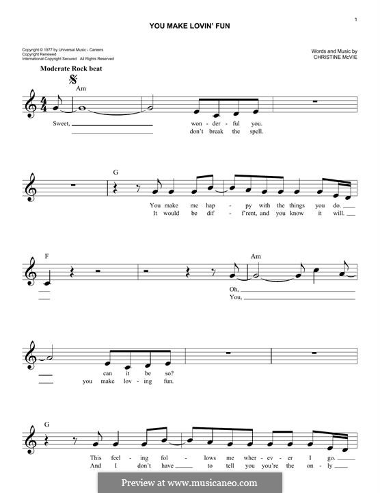 You Make Loving Fun (Fleetwood Mac) by C. McVie - sheet music on MusicaNeo