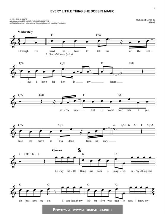 Every Little Thing She Does Is Magic (The Police) by Sting on MusicaNeo