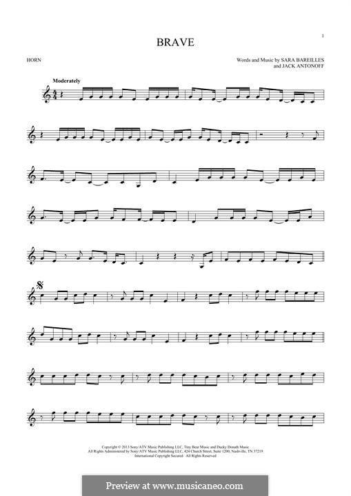 Brave by S. Bareilles, J. Antonoff - sheet music on MusicaNeo