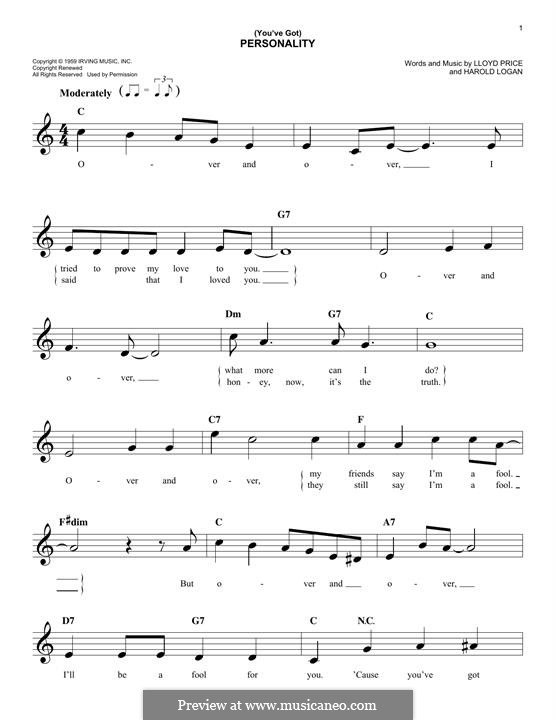 (You've Got) Personality by H. Logan - sheet music on MusicaNeo