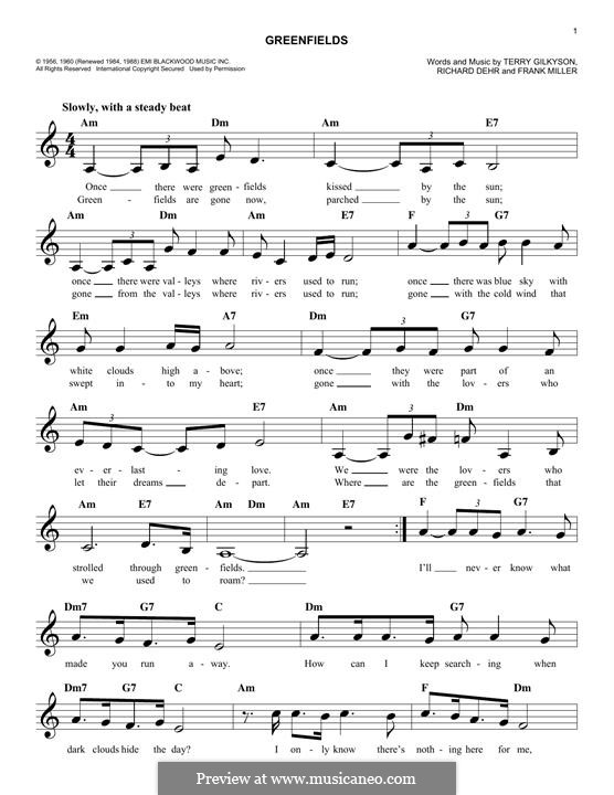 Greenfields (The Brothers Four) by F. Miller, R. Dehr, T. Gilkyson on ...