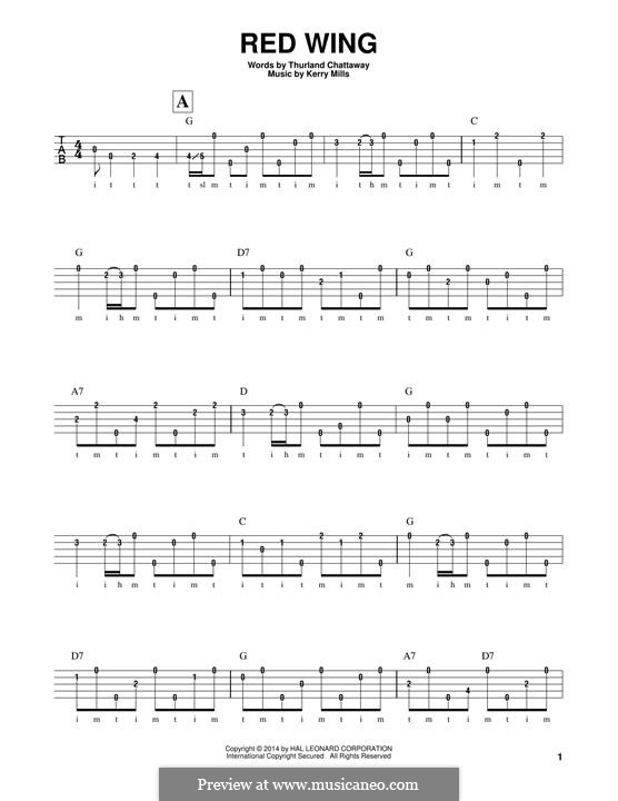 Red Wing (Thurland Chattaway) by K. Mills - sheet music on MusicaNeo