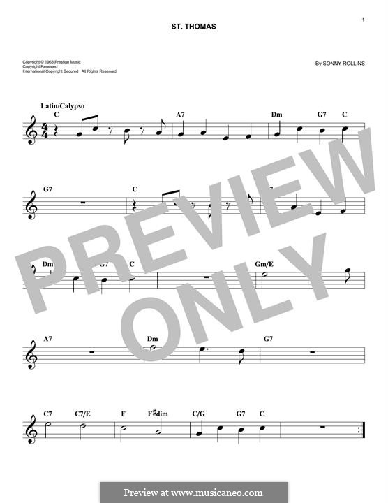 St. Thomas by S. Rollins - sheet music on MusicaNeo