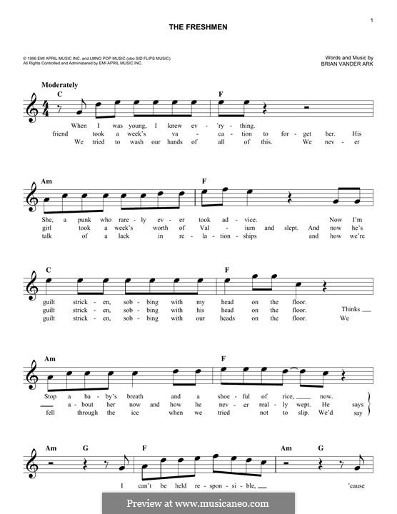 The Freshmen (The Verve Pipe) by B. Vander Ark - sheet music on MusicaNeo