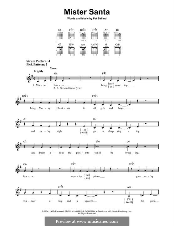 Mister Santa by P. Ballard - sheet music on MusicaNeo