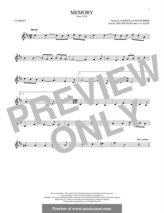 Instrumental version (Memory (from Cats)) by A.L. Webber on MusicaNeo