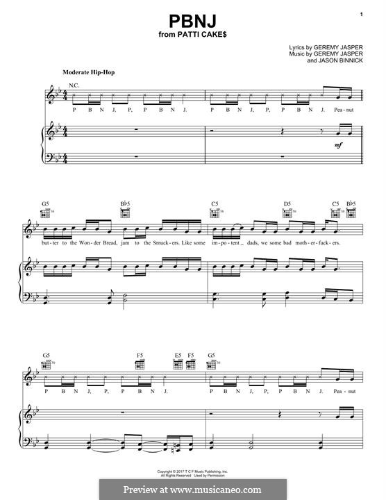 PBNJ by J. Binnick, G. Jasper - sheet music on MusicaNeo