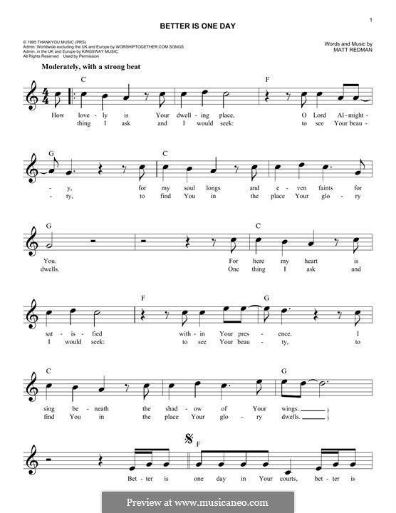 Better Is One Day by M. Redman - sheet music on MusicaNeo