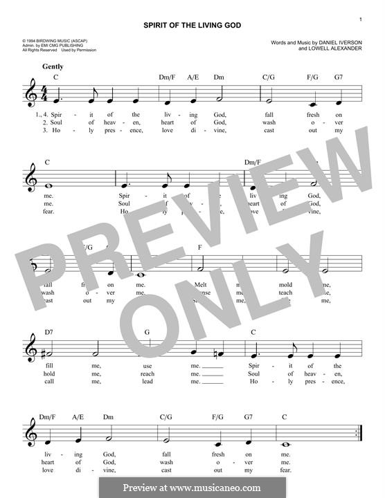 Spirit of the Living God by L. Alexander, D. Iverson on MusicaNeo