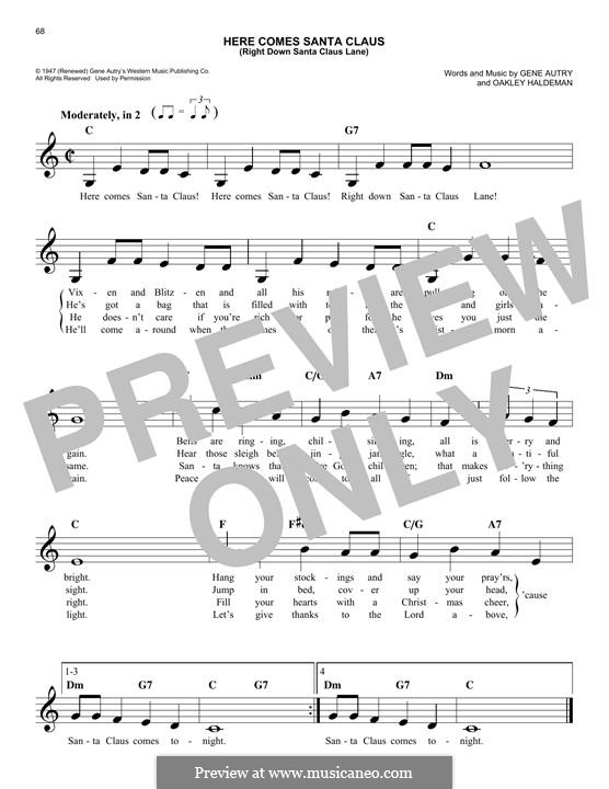 Vocal version (Here Comes Santa Claus (Right Down Santa Claus Lane)) by ...