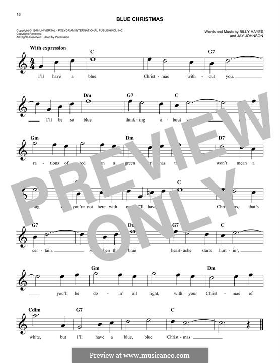 Vocal version (Blue Christmas) by B. Hayes, J. Johnson on MusicaNeo