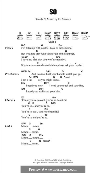 So by E. Sheeran - sheet music on MusicaNeo