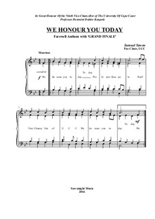We Honour You Today, Op.1 by S. Yawson - free download on MusicaNeo
