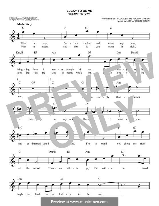 Lucky To Be Me (from On The Town) by L. Bernstein, A. Green on MusicaNeo