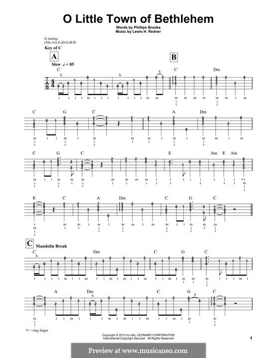 One instrument version (O Little Town of Bethlehem) by L.H. Redner on ...