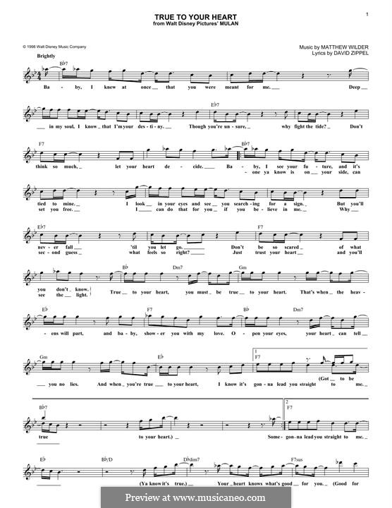 True to Your Heart (from Disney's Mulan) by M. Wilder on MusicaNeo