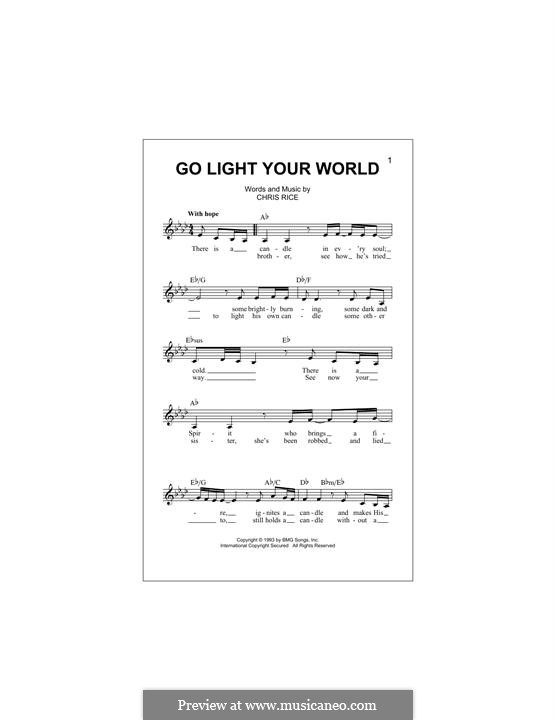 Go Light Your World by C. Rice - sheet music on MusicaNeo