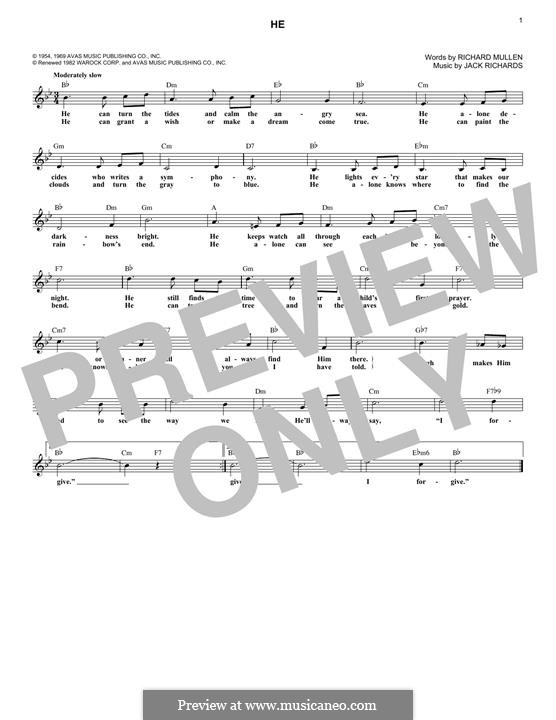 He by J. Richards - sheet music on MusicaNeo