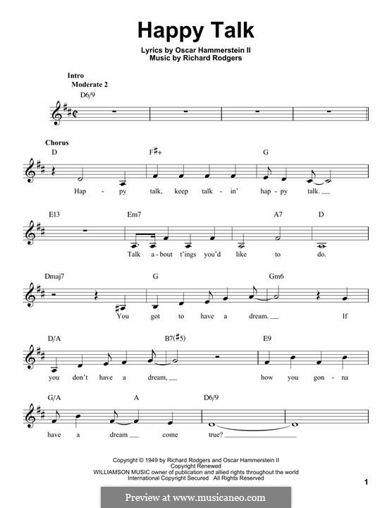 Happy Talk (from South Pacific) by R. Rodgers - sheet music on MusicaNeo