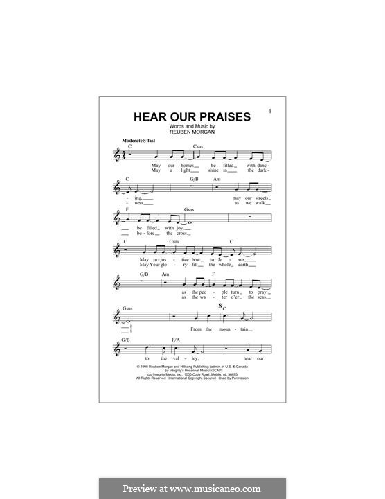 Hear Our Praises by R. Morgan - sheet music on MusicaNeo