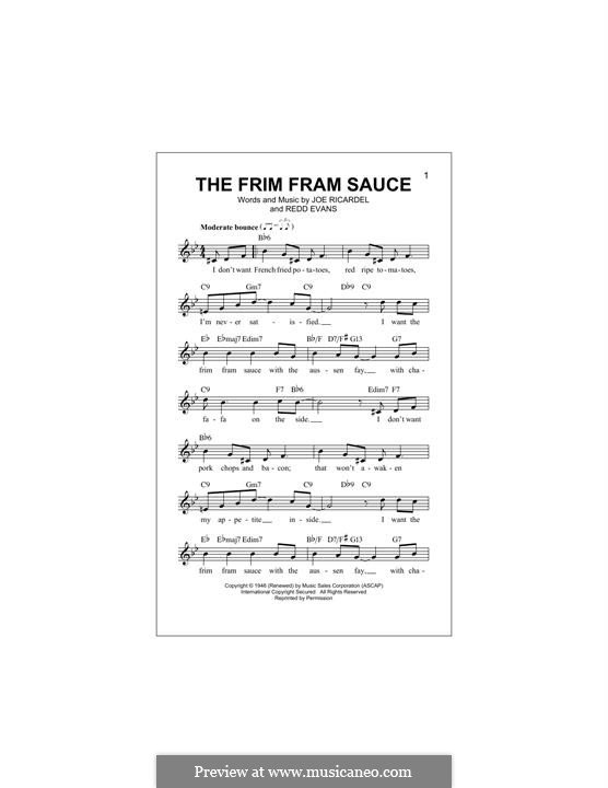 The Frim Fram Sauce by J. Ricardel - sheet music on MusicaNeo