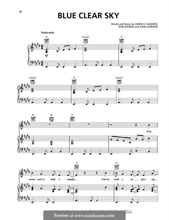 Blue Clear Sky (George Strait) by B. DiPiero, M.D. Sanders, J. Jarrard ...