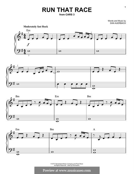 Run That Race by D. Auerbach - sheet music on MusicaNeo