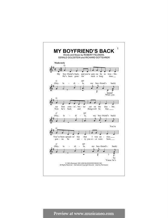 My Boyfriend's Back (The Angels) by G. Goldstein, R. Gottehrer, R ...