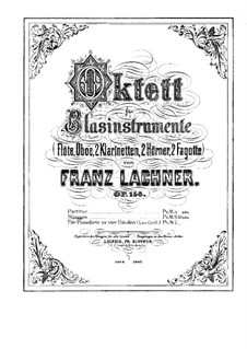 Woodwind Octet, Op.156 by F.P. Lachner - sheet music on MusicaNeo