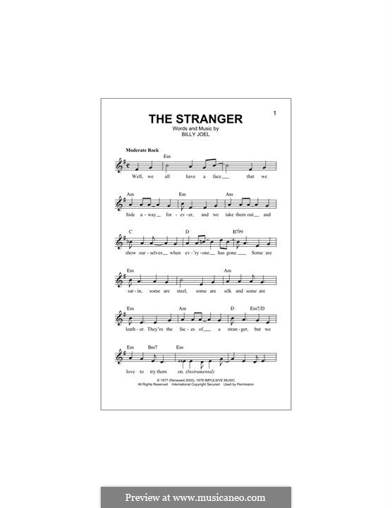 The Stranger by B. Joel - sheet music on MusicaNeo