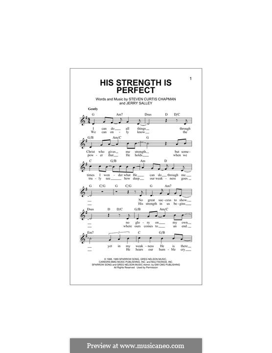 His Strength Is Perfect by J. Salley - sheet music on MusicaNeo