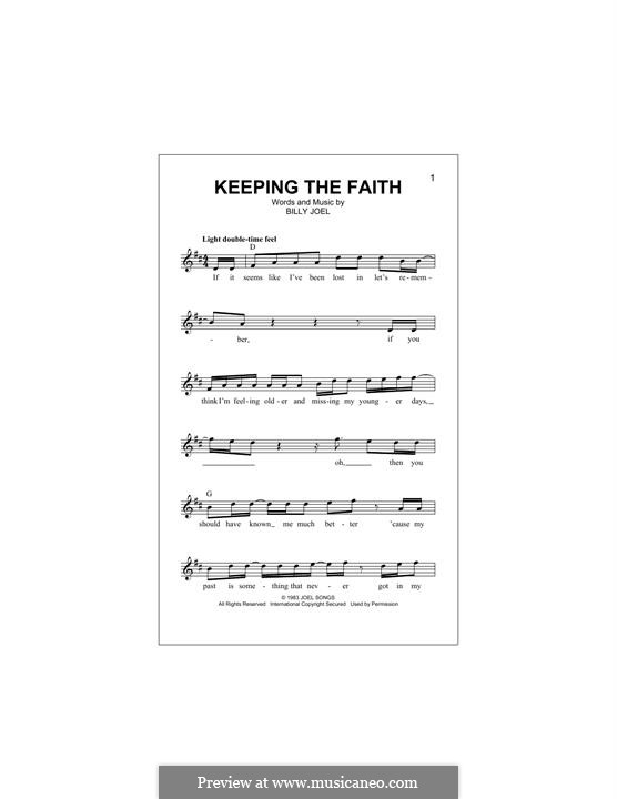 Keeping the Faith by B. Joel - sheet music on MusicaNeo