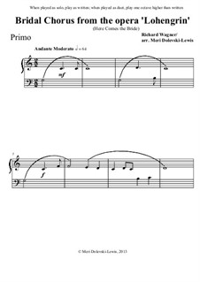 Bridal Chorus, for Piano (Lohengrin, WWV 75) by R. Wagner on MusicaNeo