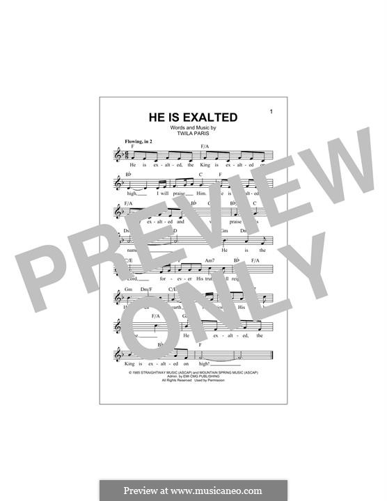 He Is Exalted by T. Paris - sheet music on MusicaNeo