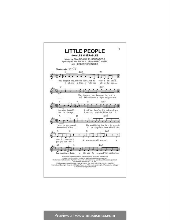 Little People (Les Miserables) by C. Schönberg - sheet music on MusicaNeo