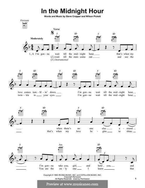 In the Midnight Hour by S. Cropper, W. Pickett - sheet music on MusicaNeo