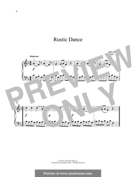 No.12 Country song (Rustic Dance) (First Term at the Piano, Sz.53) by B ...