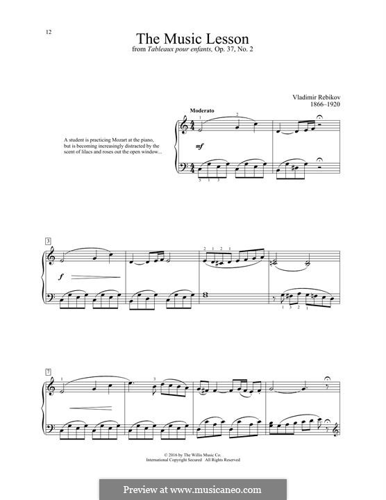 The Music Lesson by V.I. Rebikov - sheet music on MusicaNeo