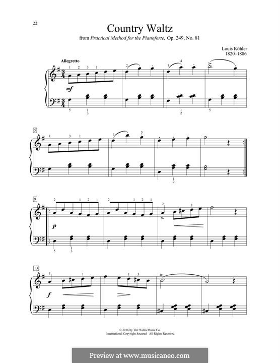 Country Waltz by L. Köhler - sheet music on MusicaNeo