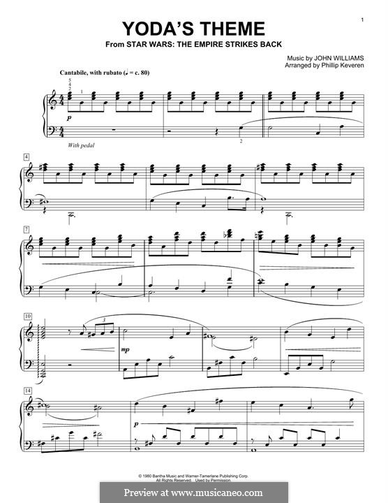 Yoda's Theme (from Star Wars: The Empire Strikes Back) by J. Williams ...