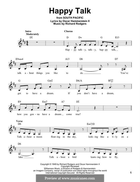 Happy Talk (from South Pacific) by R. Rodgers - sheet music on MusicaNeo